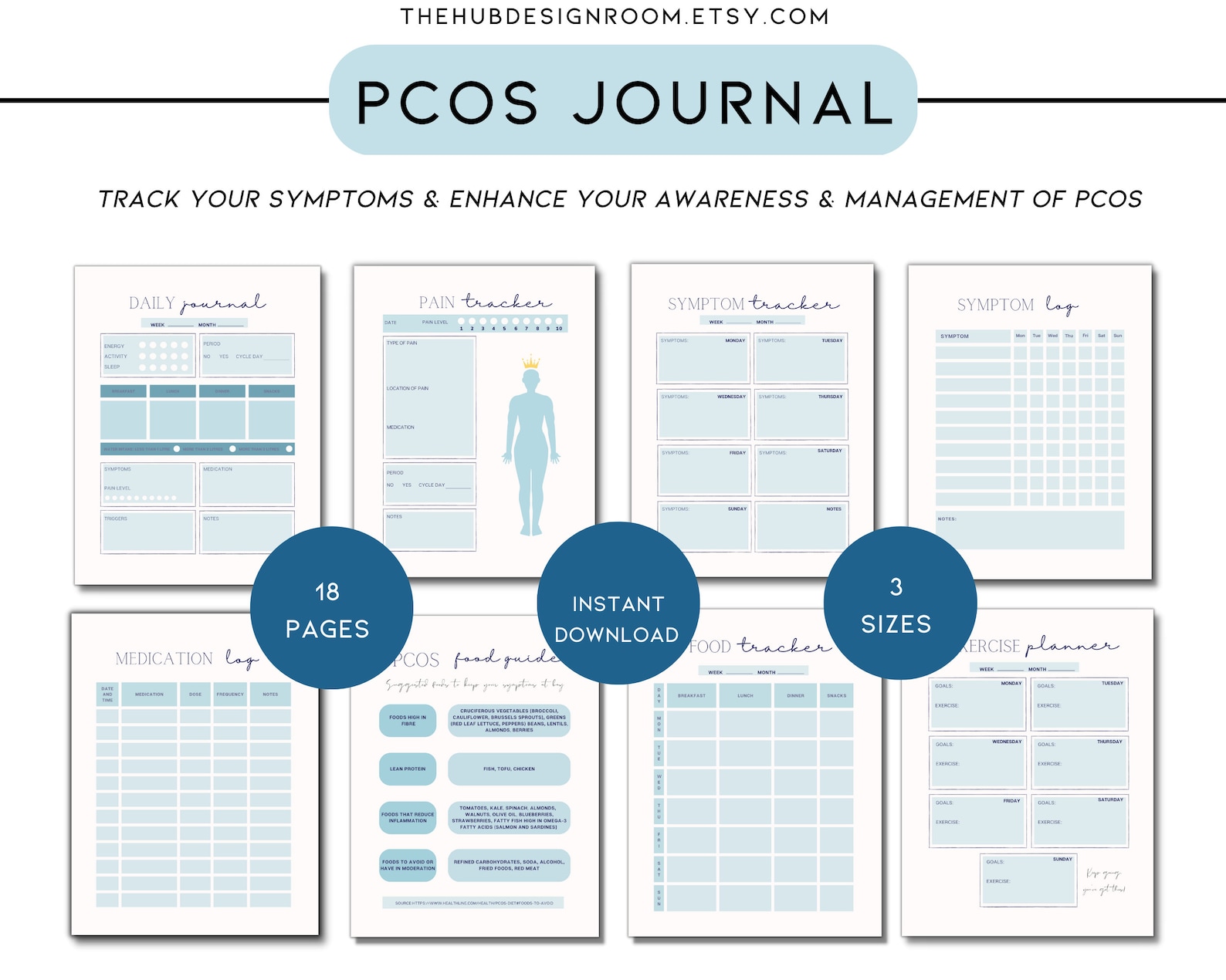 PCOS Journalprintable Digital, PCOS Planner, Pcos Tracker, PCOS Diary ...