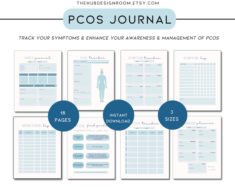 PCOS Journalprintable Digital, PCOS Planner, Pcos Tracker, PCOS Diary ...