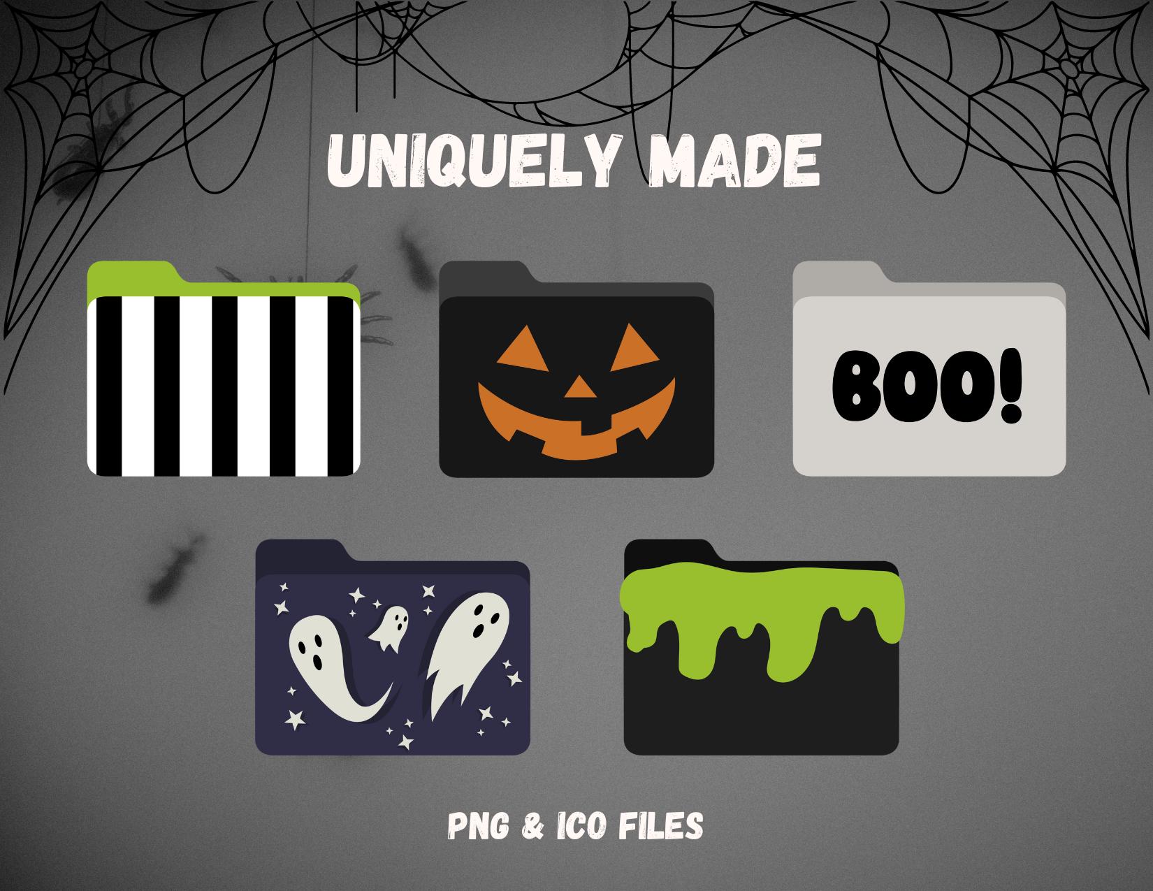 Spooky Halloween Folder Icons: Mac & Windows Desktop Set (digital ...