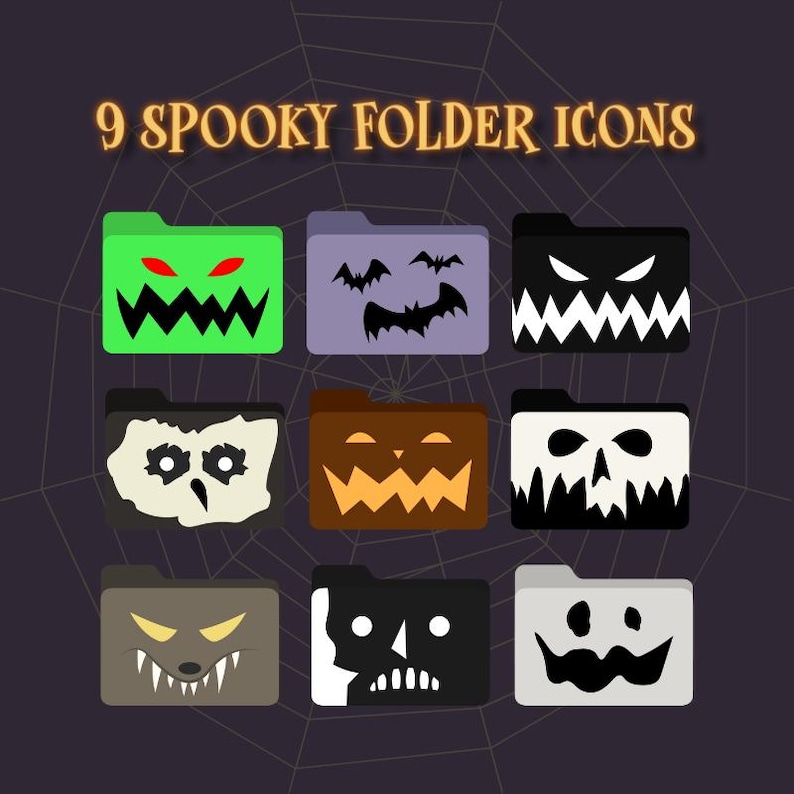 9 Spooky Folder Icons: Mac and Windows Desktop Set | Desktop Organizer ...