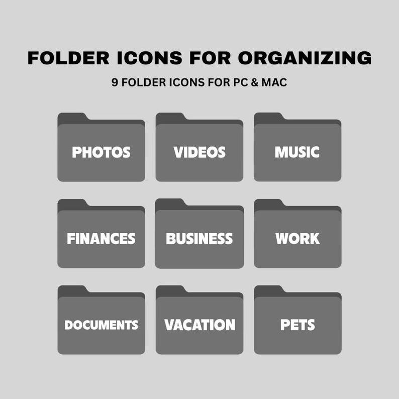 9 Folder Icons for Organizing: Mac and Windows Desktop | Desktop ...