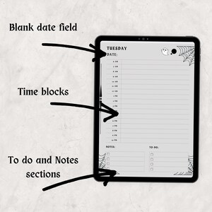 Spooky Ghost Daily Planner Printable in Grey | Alt Planner, Halloween ...