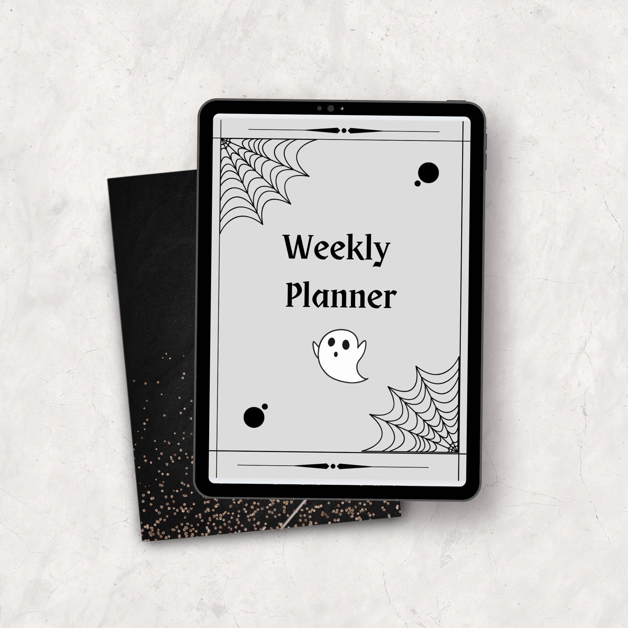 Spooky Ghost Daily Planner Printable in Grey | Alt Planner, Halloween ...