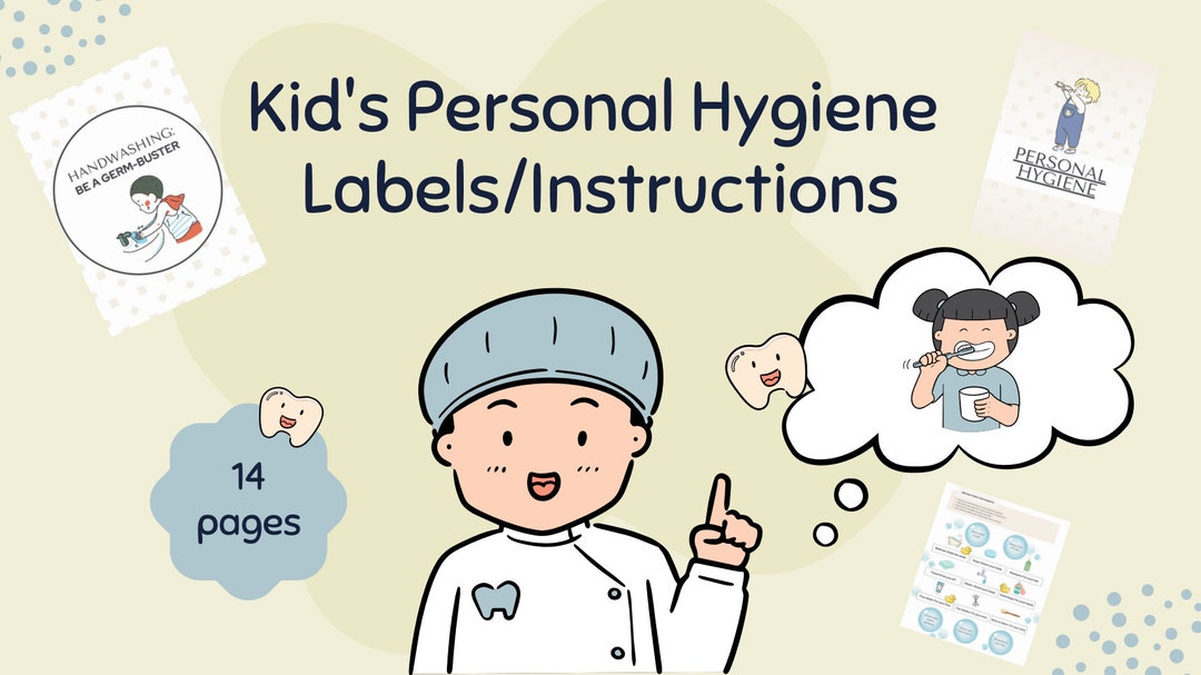 Kids Personal Hygiene Labels, Chart & Instructions (digital Download ...