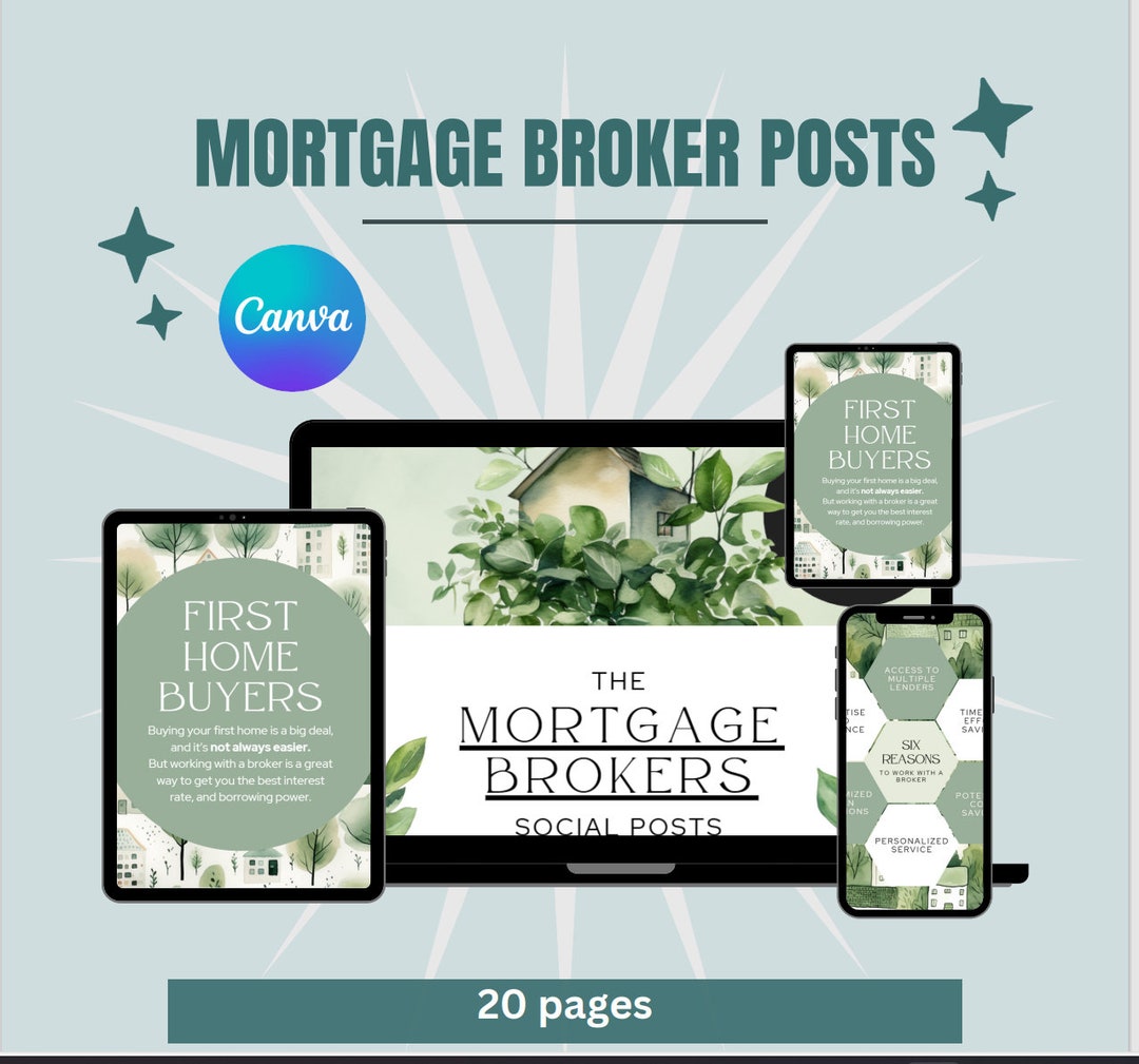 Mortgage Broker Social Media Posts | Marketing Templates - Etsy