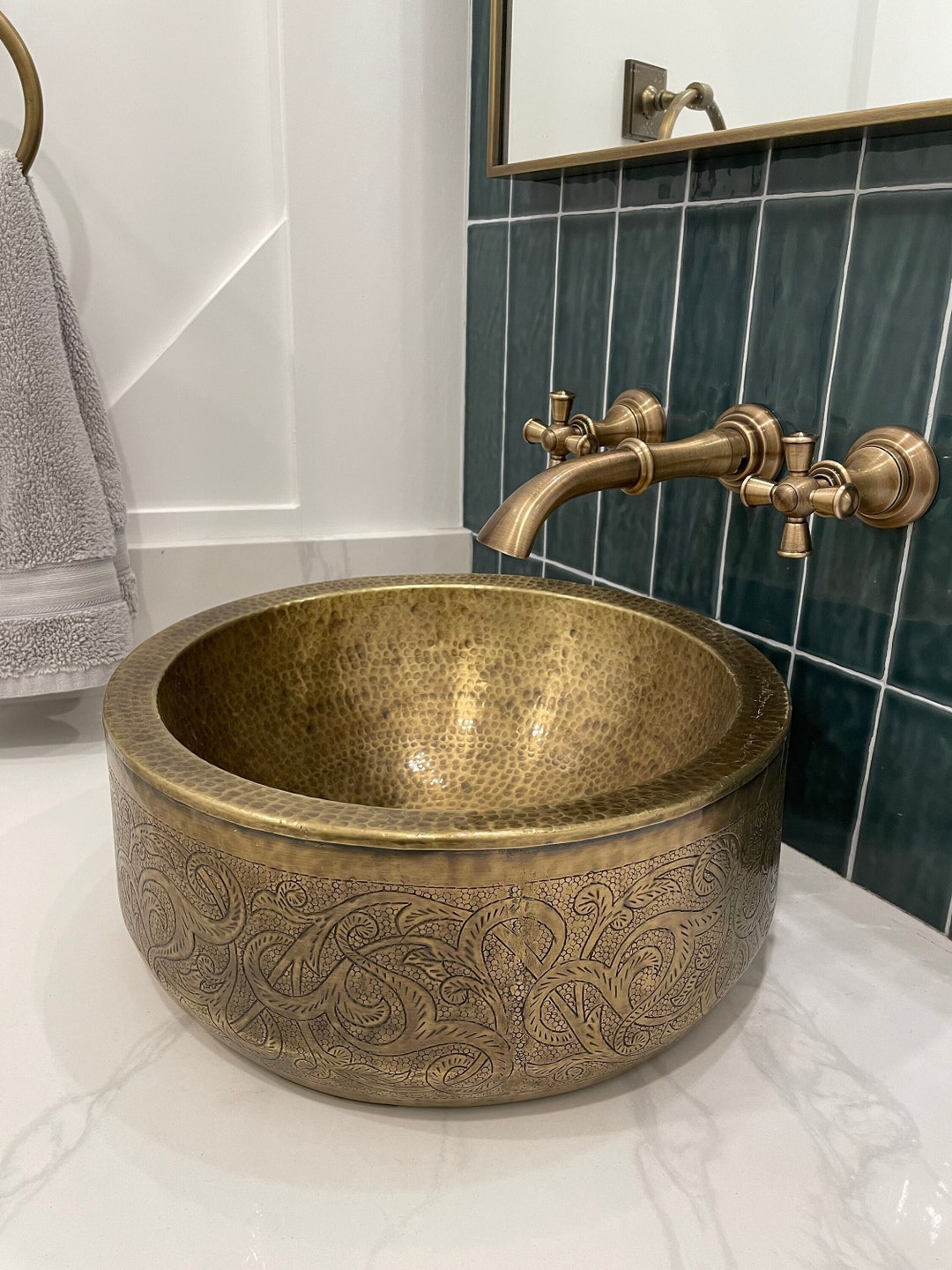 Bronze Bathroom Sink, Mid Century Bronze Vessel Sink, Vessel Sink ...