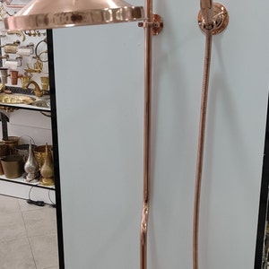 Copper Head Shower Exposed Pipe Faucet, Red Copper Rain Shower System ...
