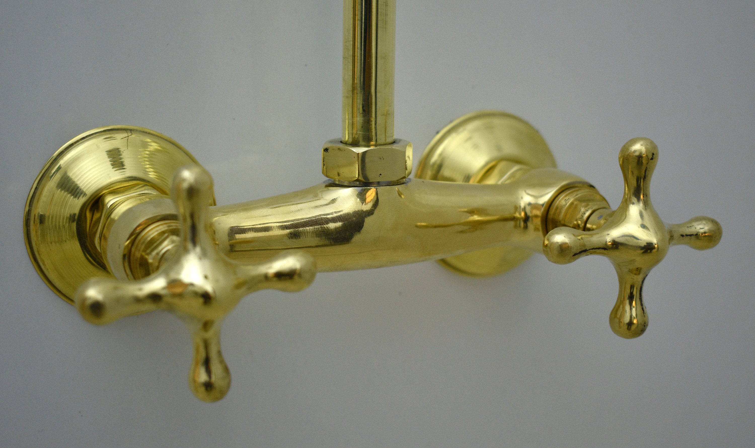 Solid Brass Head Shower Exposed Pipe Faucet, Rain Shower System - Etsy
