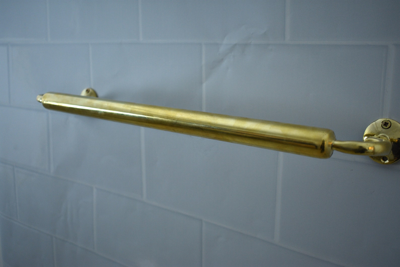 Unlacquered Brass Towel Rod Holder for Bathroom Solid Brass Handmade ...