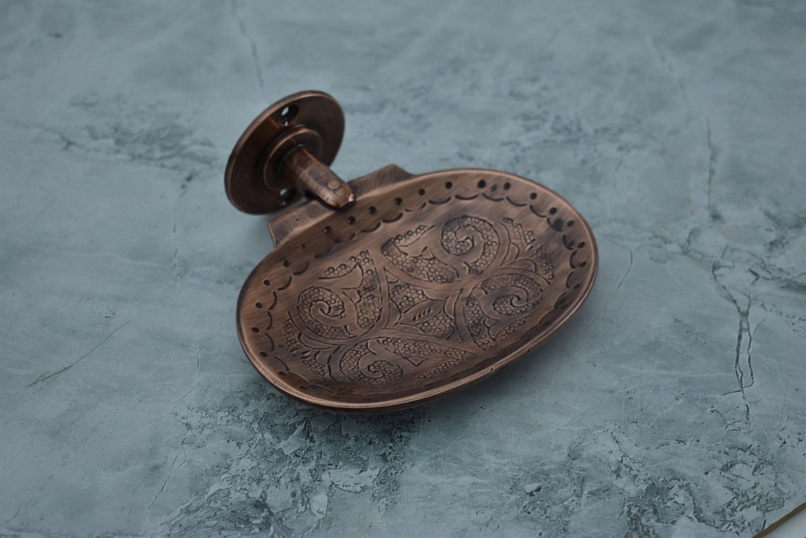 Copper Engraved Soap Dish, Wall Soap Holder, Handmade Copper Soap Dish ...
