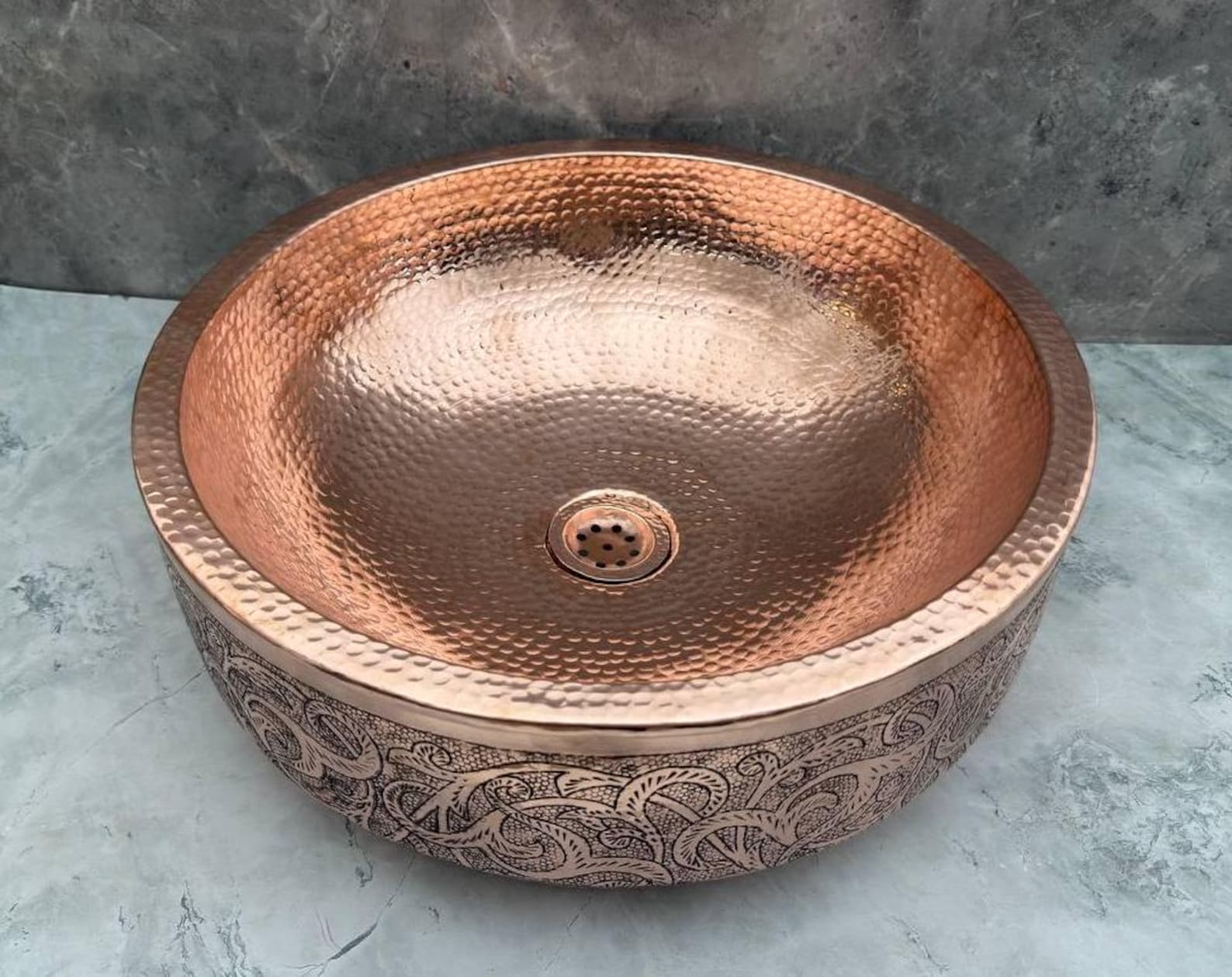 Copper Bathroom Sink , Mid Century Copper Vessel Sink , Vessel Sink ...