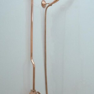 Copper Head Shower Exposed Pipe Faucet, Red Copper Rain Shower System ...