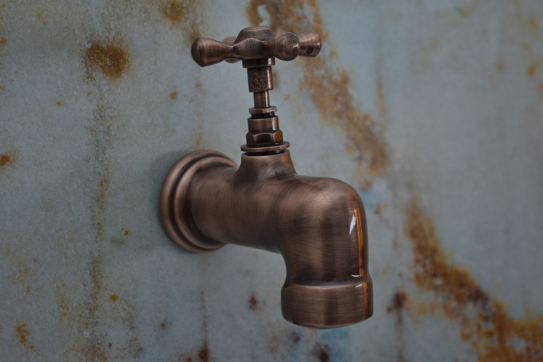 Wall Mount Copper Faucet, Single Handle Faucet - Etsy