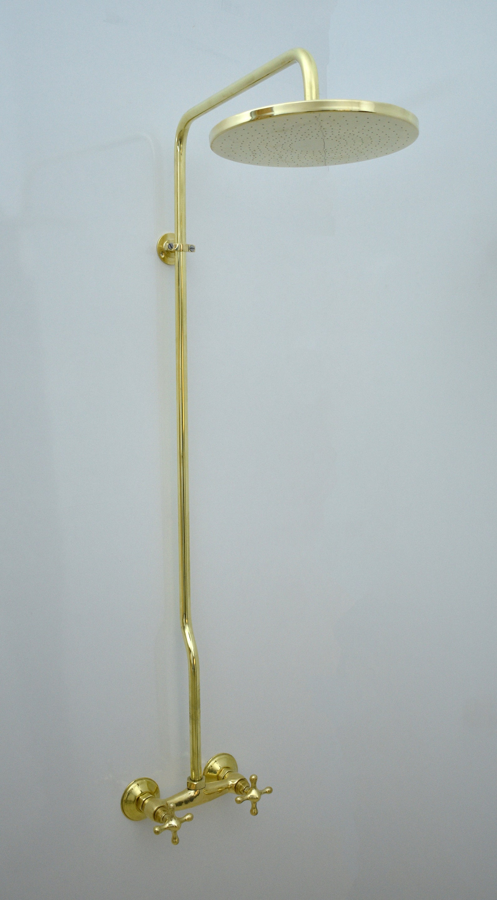 Solid Brass Head Shower Exposed Pipe Faucet, Rain Shower System - Etsy
