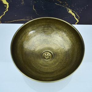 Engraved Bronze Sink for the Kitchen or Bathroom , Handmade Vessel ...