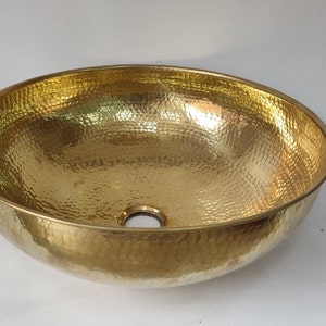 Custom Made 16 Guage Brushed Brass Bathroom Round Basin - Etsy