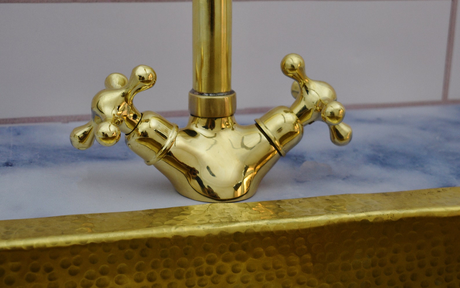 Unlacquered Brass Gooseneck Sink Faucet, Brass Handmade Swan Neck ...