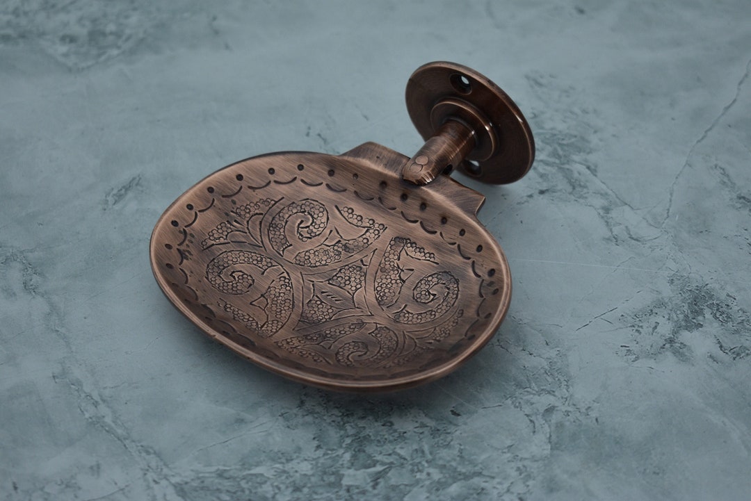 Copper Engraved Soap Dish, Wall Soap Holder, Handmade Copper Soap Dish ...