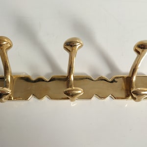 Unlacquered Brass Smooth Coat Rack, Handmade Wall Coat Hooks - Etsy