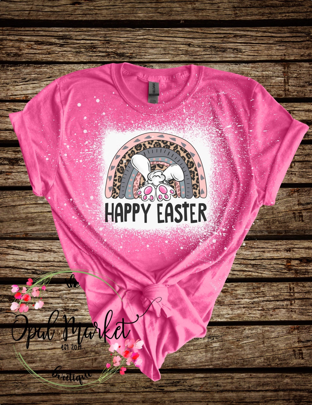 Happy Easter Bleached Tee/easter Shirt/easter Tee/bunny Shirt/womens ...