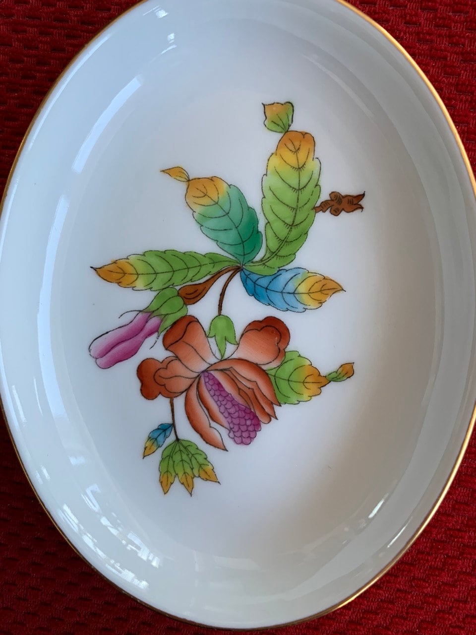 Vintage Hand Painted Herend Porcelain Oval Ring Dish Hungarian ...