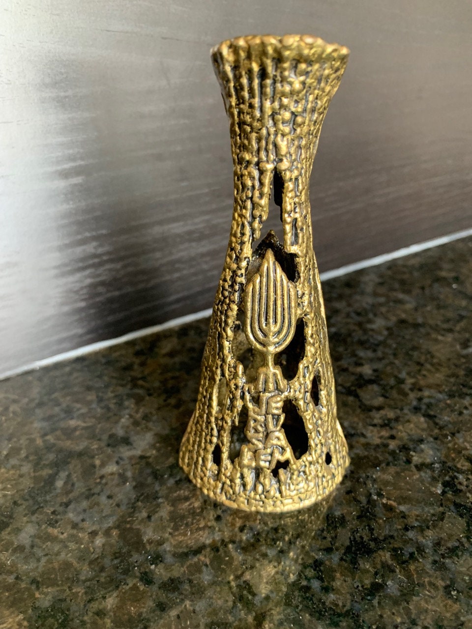 Wainberg israel Brass Shabbat Candle Holder. Brutalist Mid-cen Modern ...