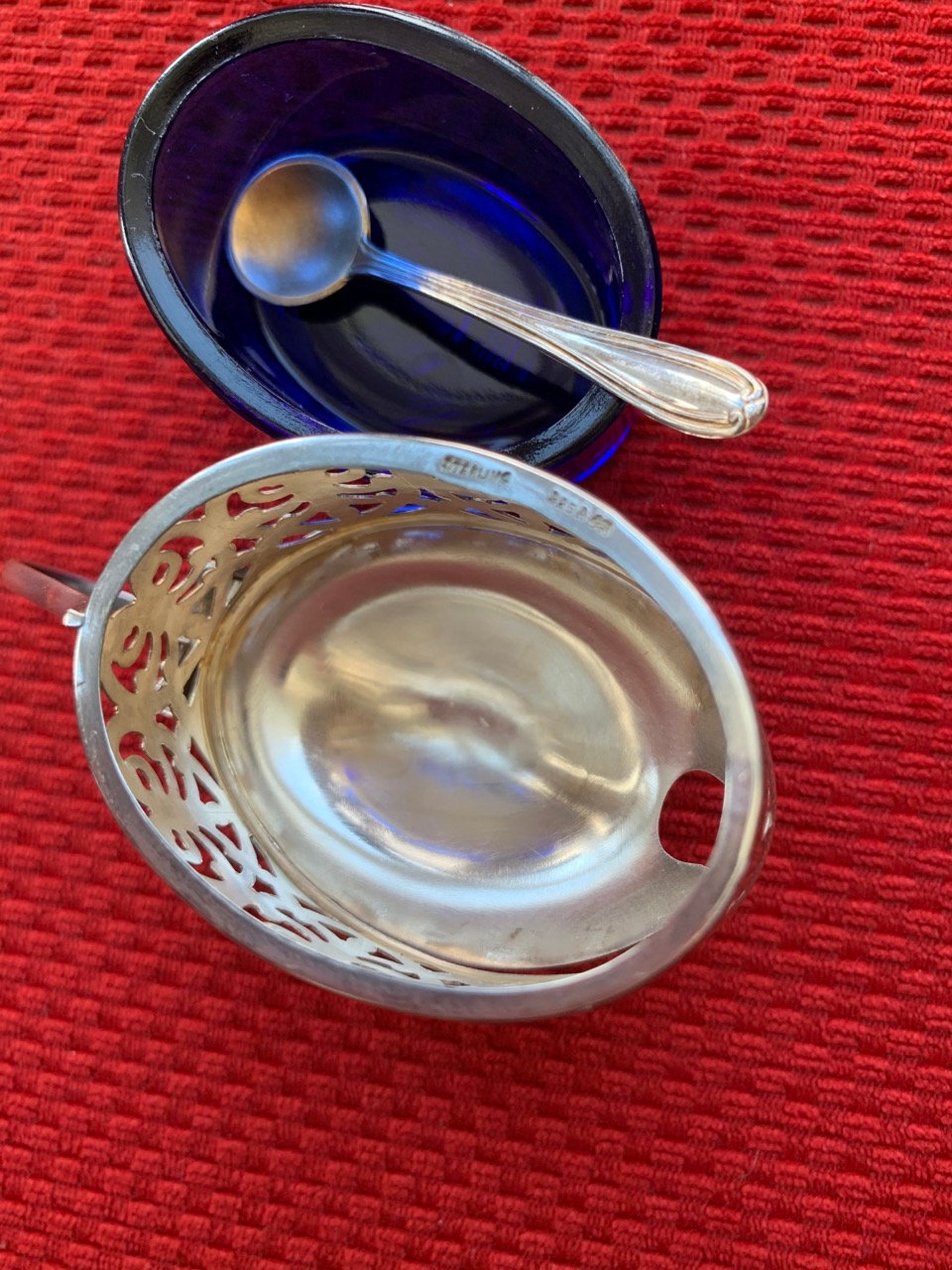 Roden Brothers Sterling Silver Miniature Cruet Set With Blue - Etsy