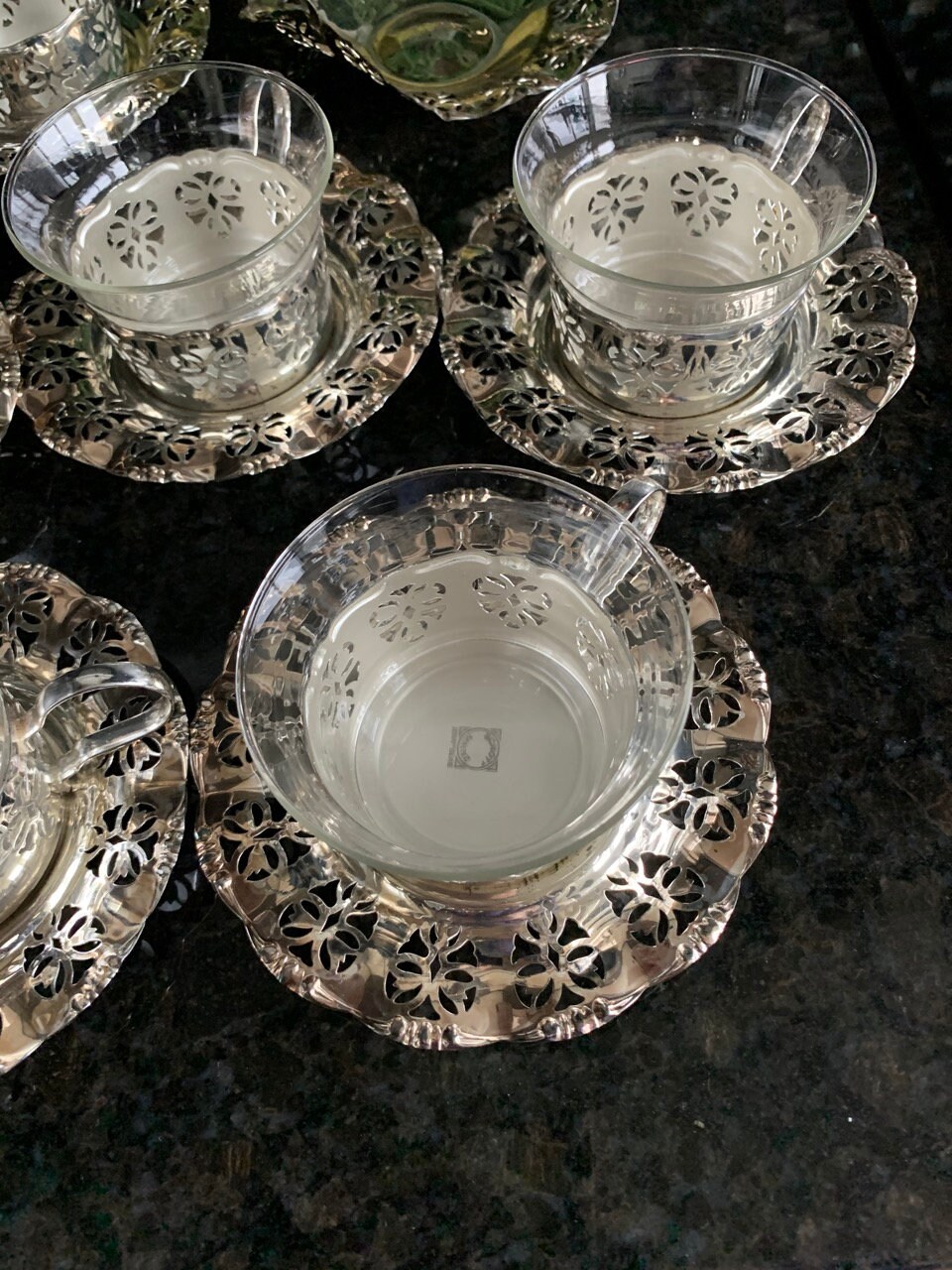 West Germany Silver Plate Set of 6 Glasses, Vintage BMF Tea Coffee Cups ...