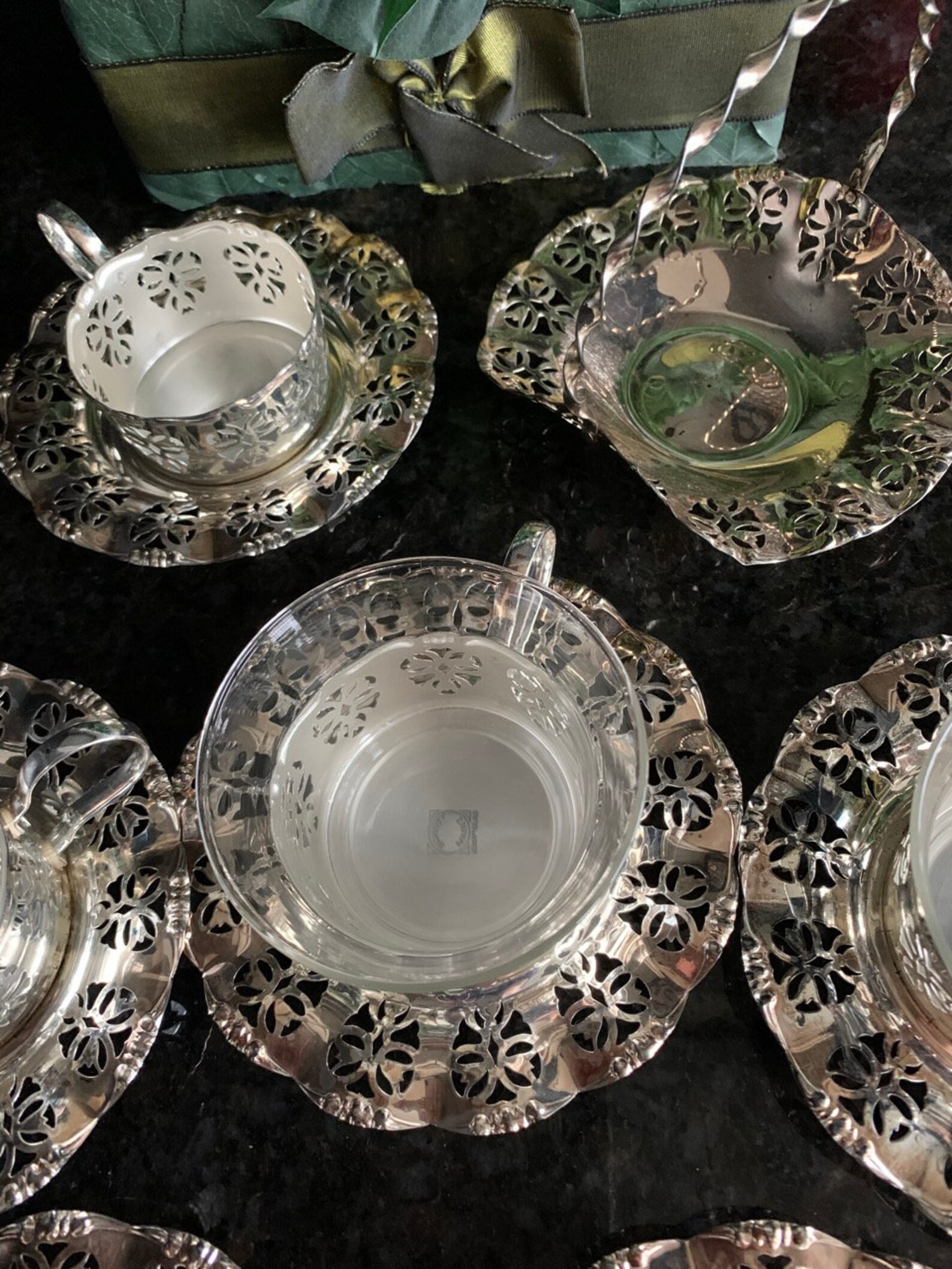 West Germany Silver Plate Set of 6 Glasses, Vintage BMF Tea Coffee Cups ...