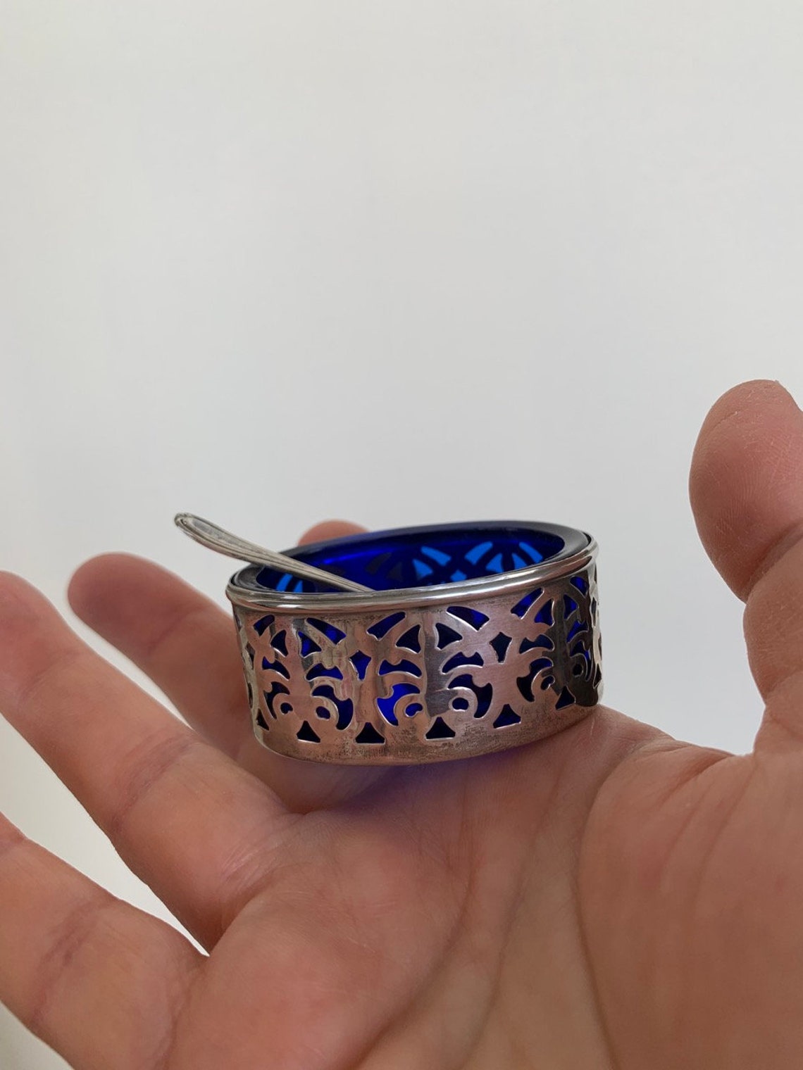 Roden Brothers Sterling Silver Miniature Cruet Set With Blue - Etsy