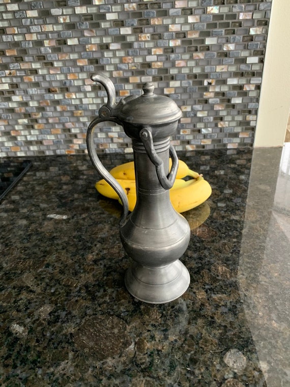 Antique Dutch Pewter Water or Wine Jug With Lid and Handle. - Etsy