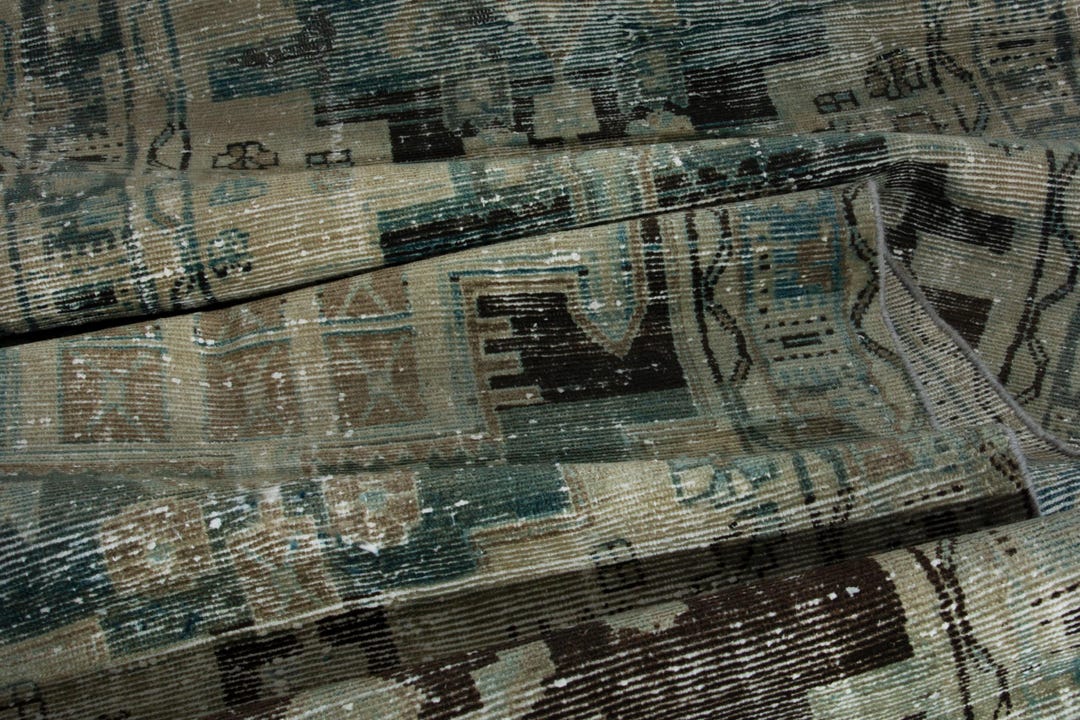 4x14 Vintage Runner Rug, Blue Turkish Runner Rug, 4x14 Oushak Runner ...