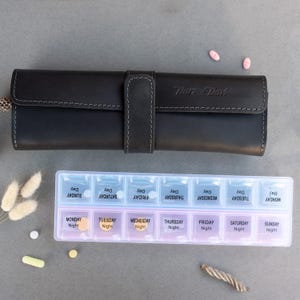 Custom Leather Medicine Wallet, Personalized Pill Holder, Travel Pill ...