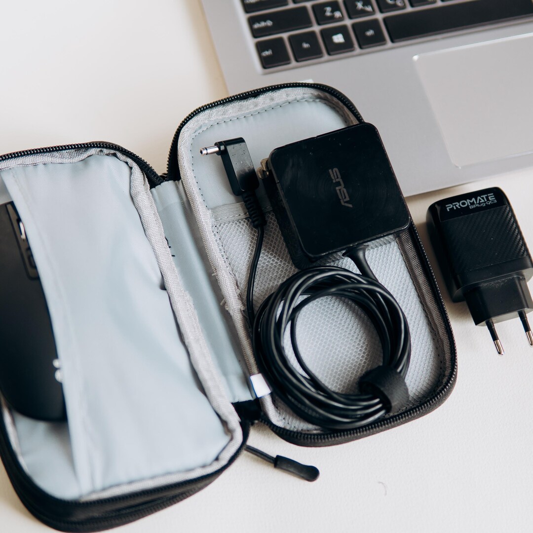 Digital Nomad Organizer - Portable Electronics Pouch With Leather ...