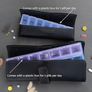 Custom Leather Medicine Wallet, Personalized Pill Holder, Travel Pill ...