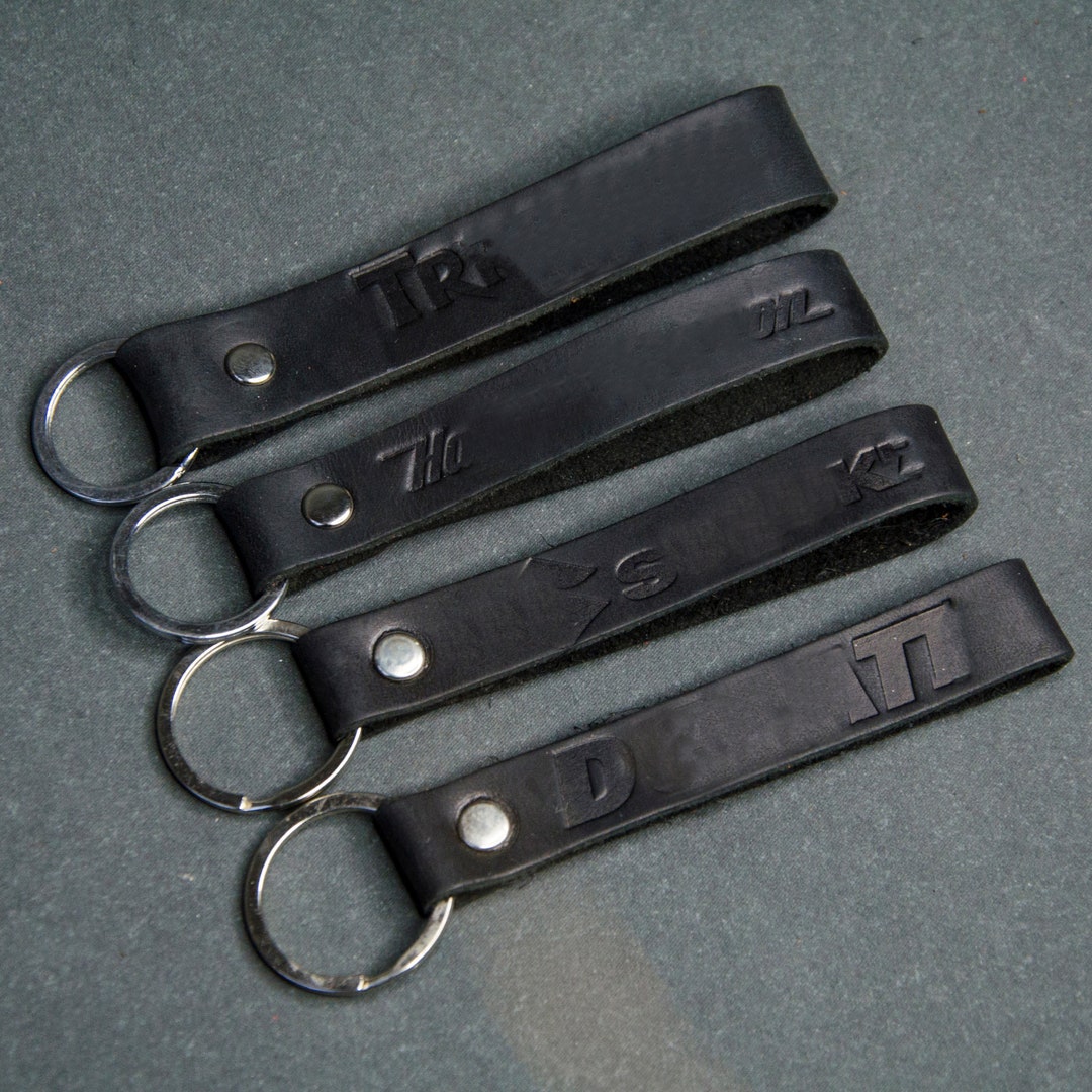 Custom Leather Motorcycle Logo Key Fob. Handmade Wristlet Keychain for ...