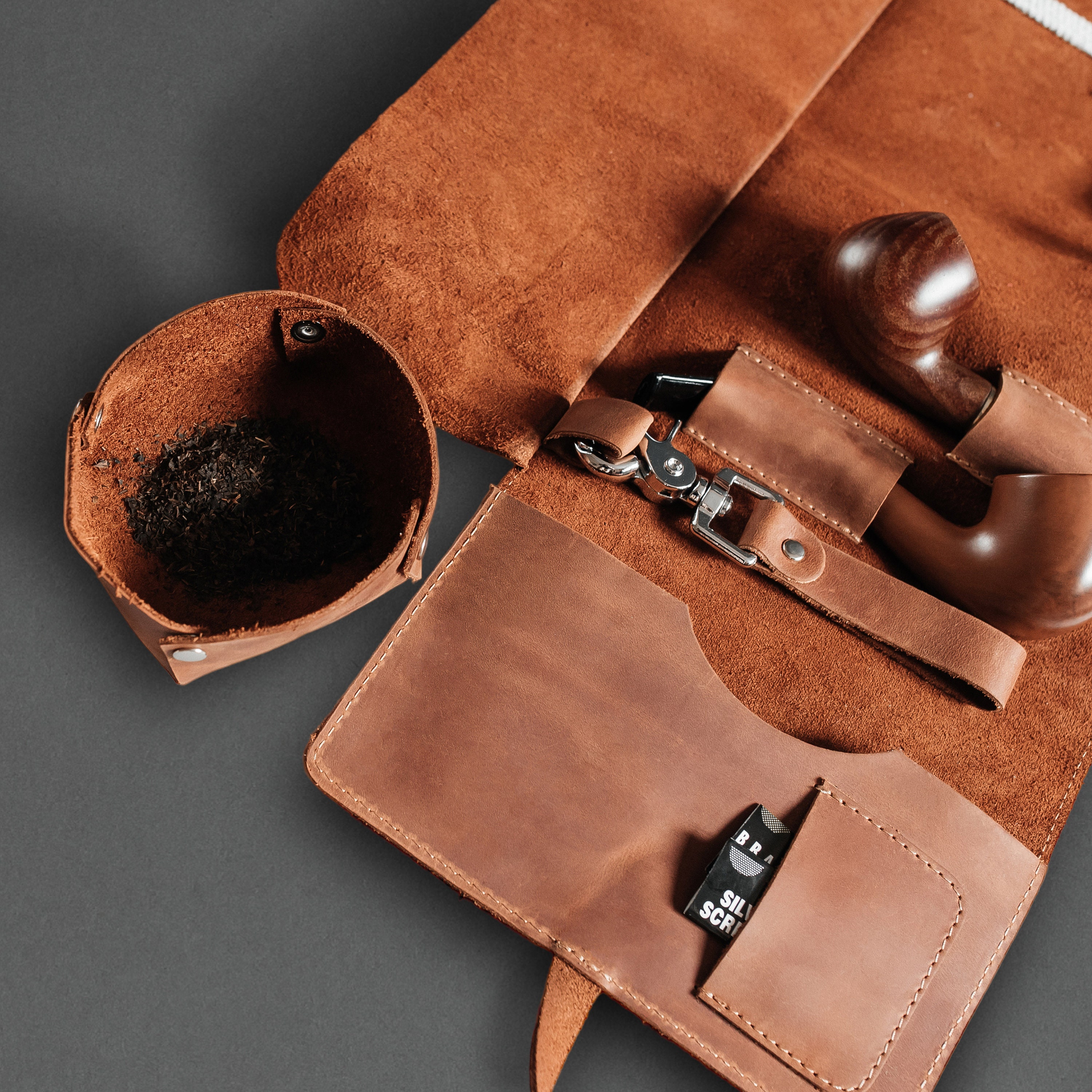 Handcrafted Leather Pipe Smokers Set Case - Perfect Tobacco Smokers ...