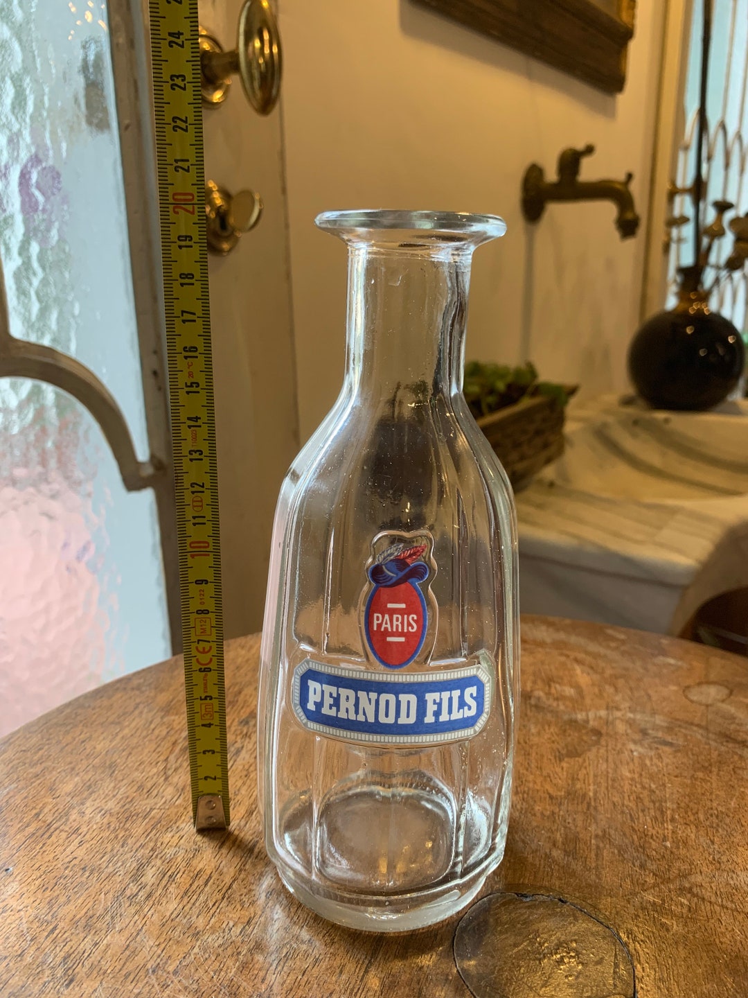 Art Deco Glass Bottle Liqueur Red Blue Logo Pernod Fils, 1930's - Etsy