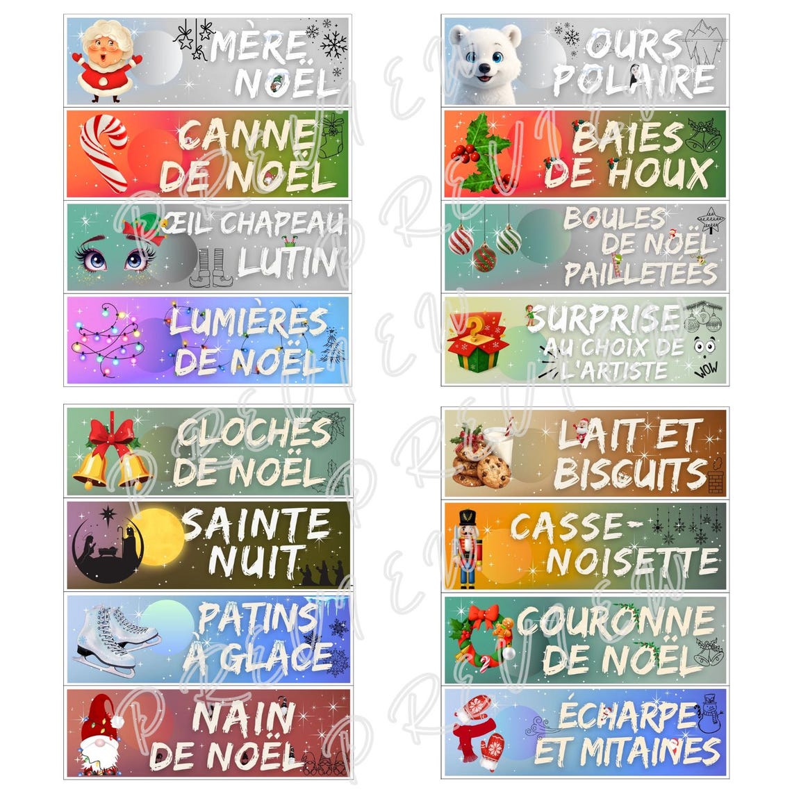 FRENCH Face Paint Word Menu Christmas, Winter Holiday Edition: 36 ...