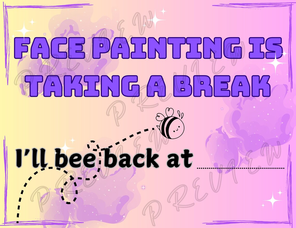 Face Painting Disclaimer and Rules, Printable Signs (PDF & PNG) - Etsy