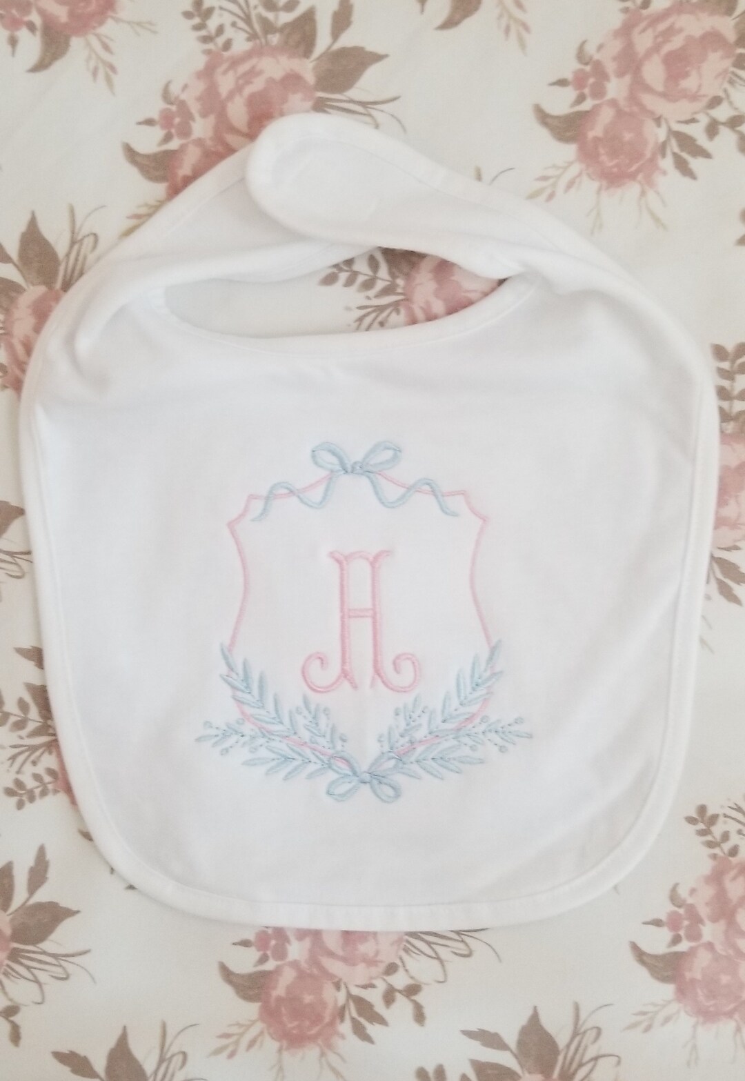 Baby Bib With Monogrammed Crest - Etsy
