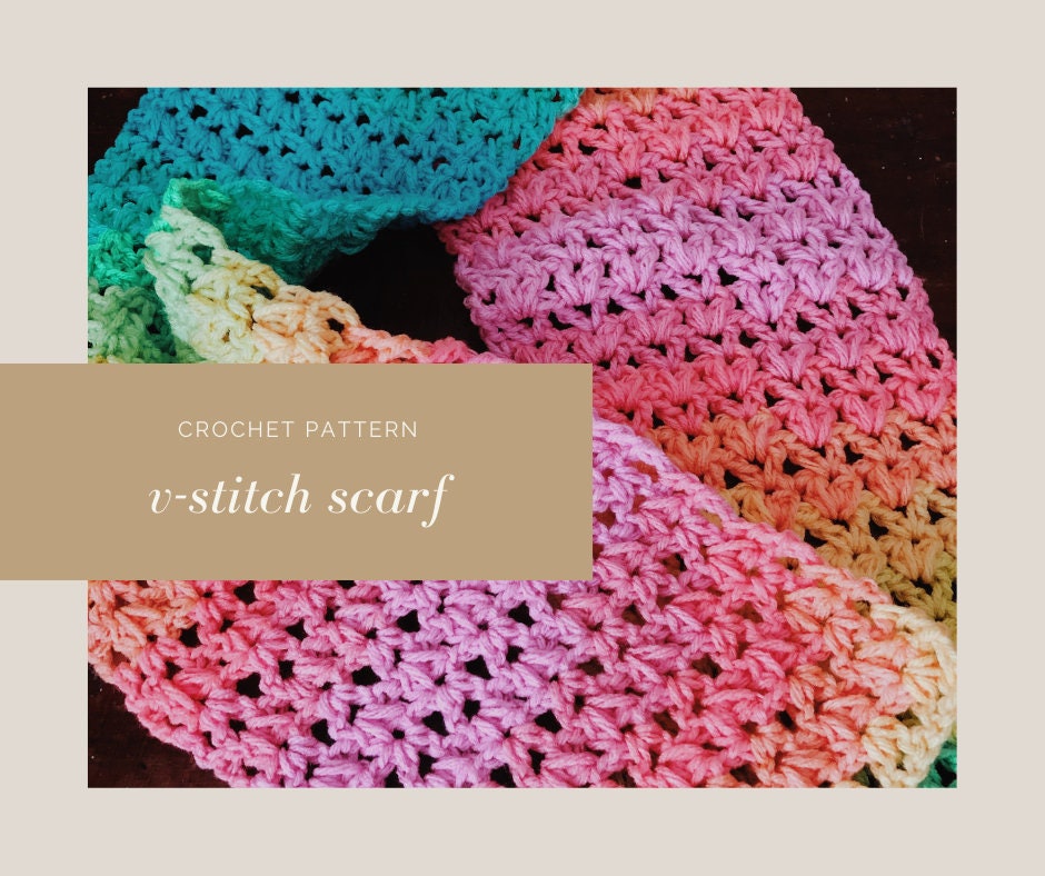 V-stitch Scarf Crochet Pattern - Etsy