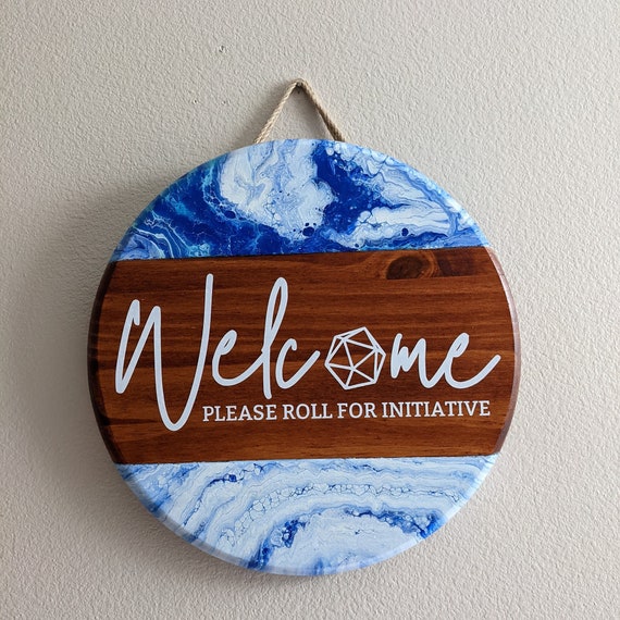 Custom D20 Welcome Sign Geek Welcome Sign Poured Acrylic | Etsy
