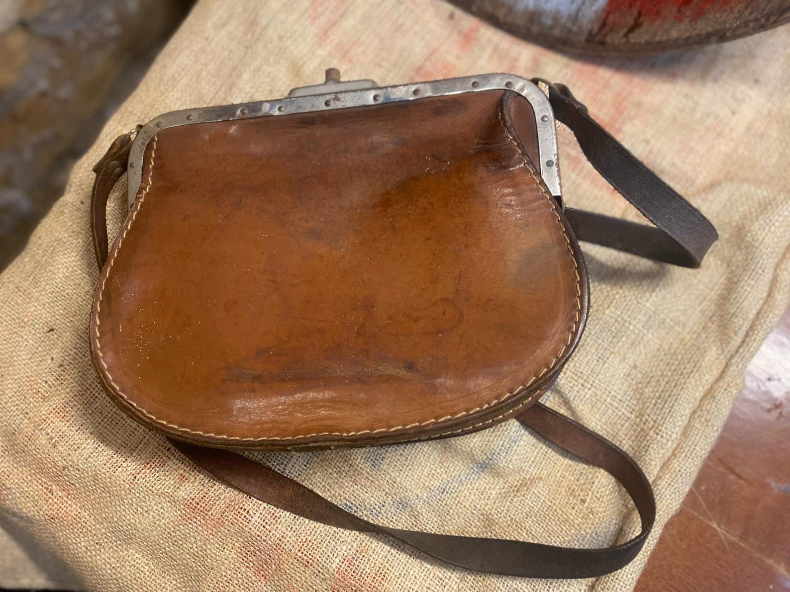 Antique Vintage Leather French Tram Conductors Money Purse Bag - Etsy