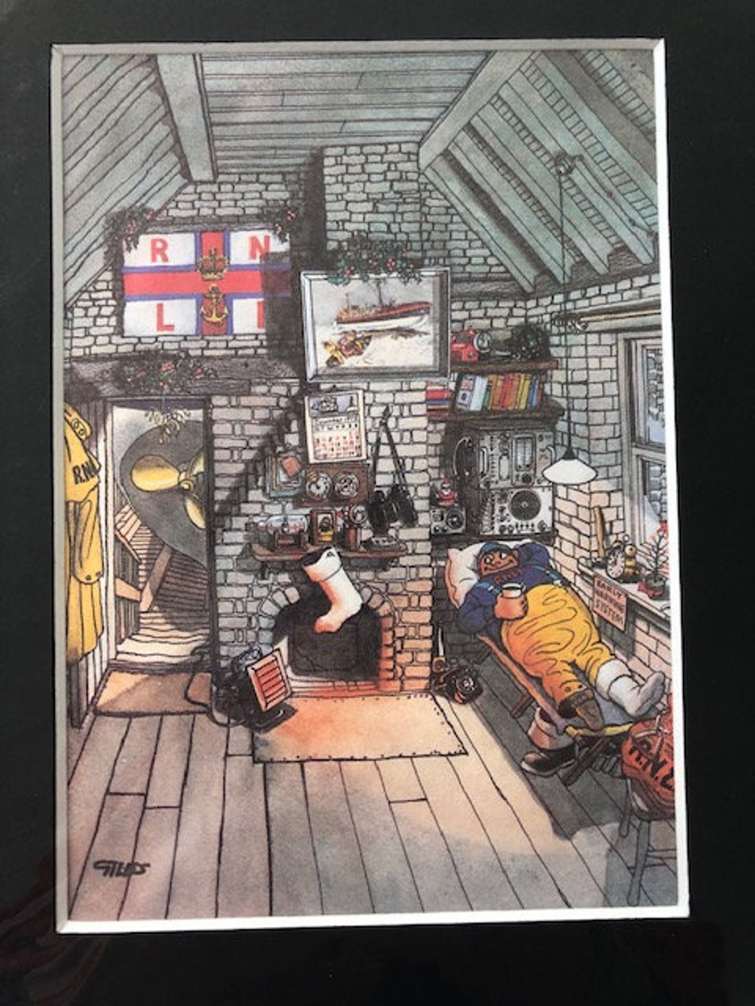 Humorous Vintage Original 1990 Giles RNLI Cartoon, Mounted/matted ...