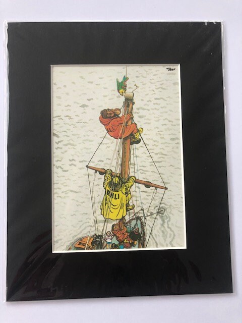 Humorous Vintage Original 1990 Giles RNLI Cartoon, Mounted/matted ...