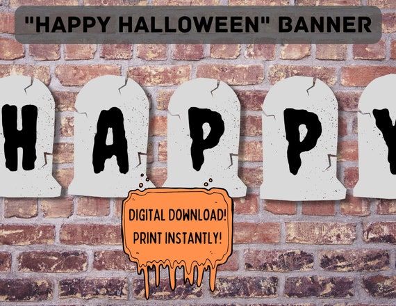 Happy Halloween Tombstone Banner-digital DOWNLOAD - Etsy