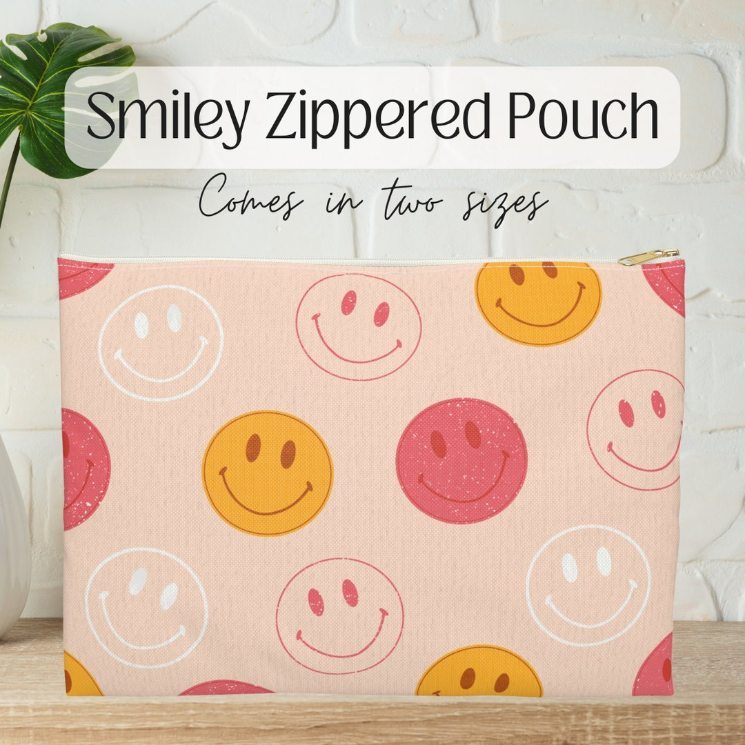 Smiley Face Zipper Bag-retro Style Bag-fun Zip Pouch-teacher Gift ...