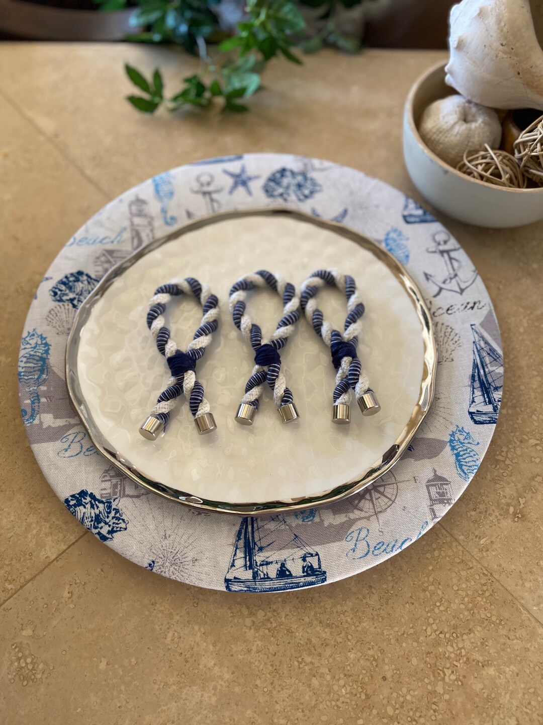 Nautical Napkin Ring, Nautical Rope Napkin Ring - Etsy