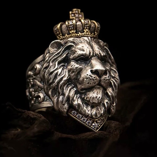 Lion Head Ring - Etsy UK